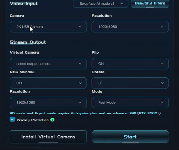 Rename the Swapfacecam – Swapface